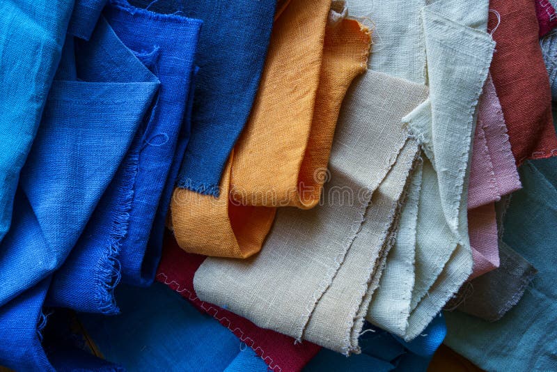 A Stack of Colorful Fabrics Background Stock Image - Image of material ...
