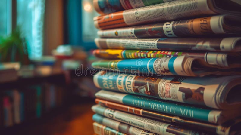 Colorful Paper Stacks and Sticky Notes Arranged Neatly Against a Blue ...