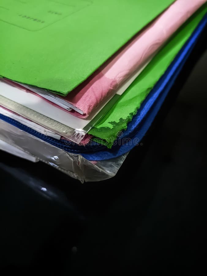 102 Stack Colorful Folders Green Background Stock Photos - Free ...