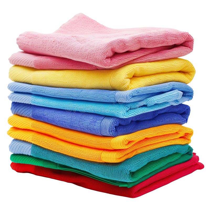 Stack of Colorful Folded Bath Towels Stock Photo - Illustration of ...