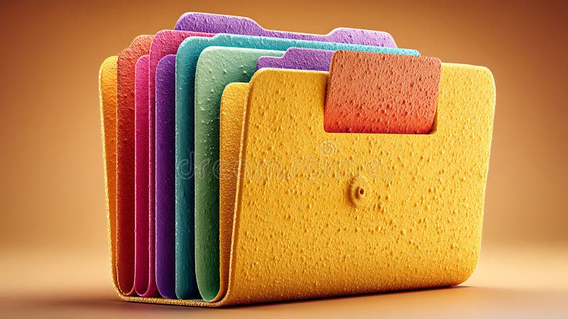 Colorful Office Folders Textured Illustration Concept with Various ...