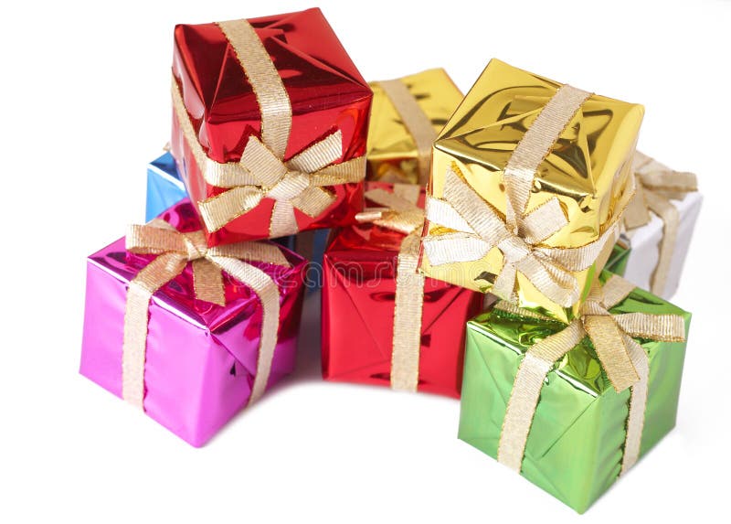 Stack of Colorful Gift Boxes Stock Photo - Image of isolated, carton ...