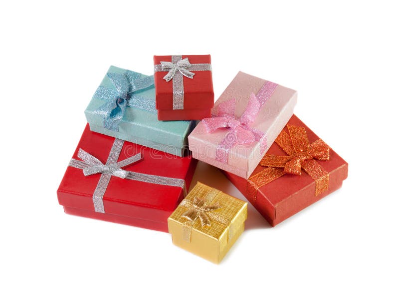 Stack of Colorful Gift Boxes Stock Image - Image of merry, white: 51715391