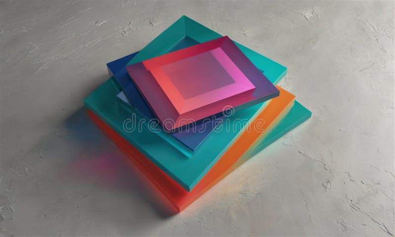 A Stack of Colorful Glass Cubes is Shown in this Image, with the Cubes ...