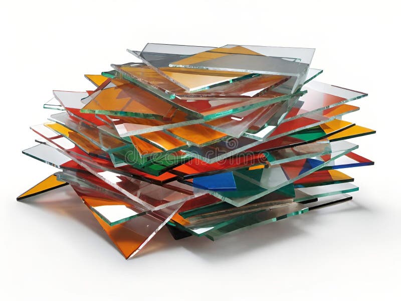 Stack of Colorful Glass Plates Stock Illustration - Illustration of ...