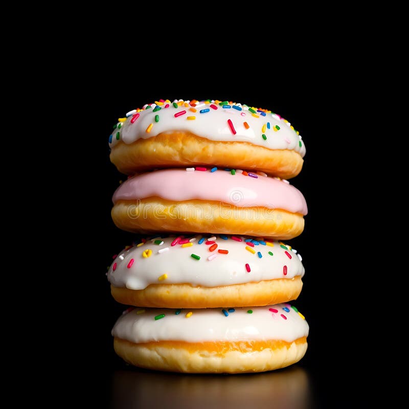 Stack of Colorful Glazed Donuts, Stock Image - Image of advertising ...