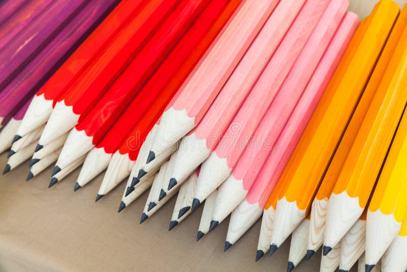 Stack of Colorful Graphite Pencils, Closeup Photo Stock Image - Image ...