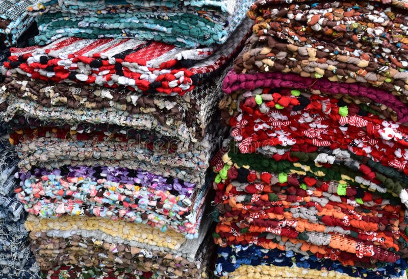 Stack of Colorful Handmade Rugs Stock Image - Image of colorful ...