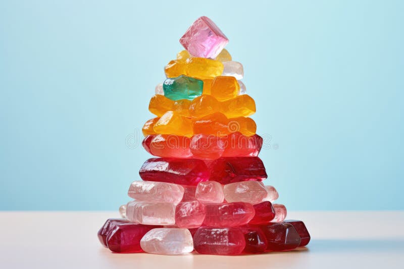 Stack of Colorful Hard Candies Shaped Like a Pyramid Stock Illustration ...