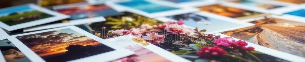 Stack of Colorful Instant Photos, Various Borders , Frames, Instant ...