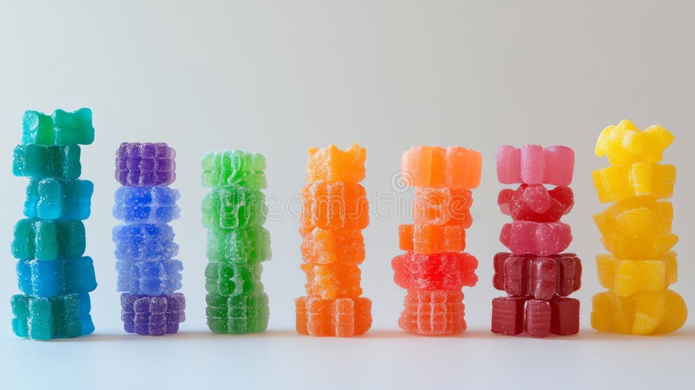 A Stack of Colorful Jelly Beans Stock Illustration - Illustration of chewy, rainbow: 358065169