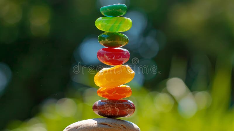 A Stack of Colorful Jelly Beans on Top of Each Other Stock Illustration ...