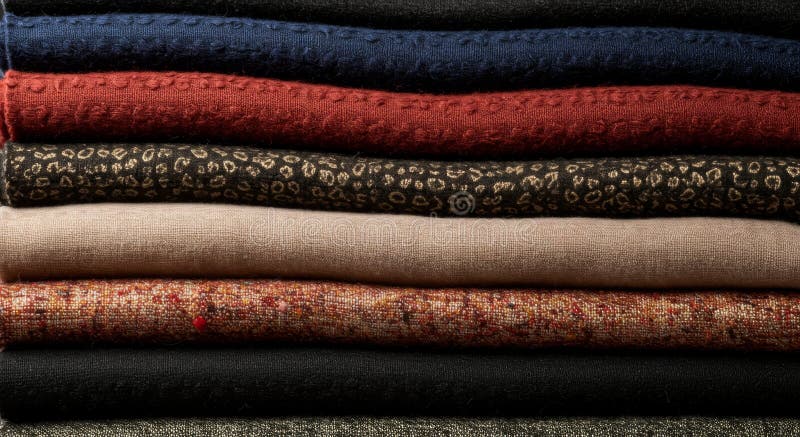 Stack of Colorful Knit Fabrics with Sparkle Stock Illustration ...