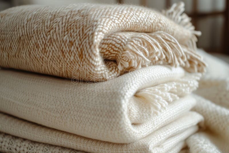 Stack of Colorful Luxurious Textiles. Soft Natural Fabric of Different ...