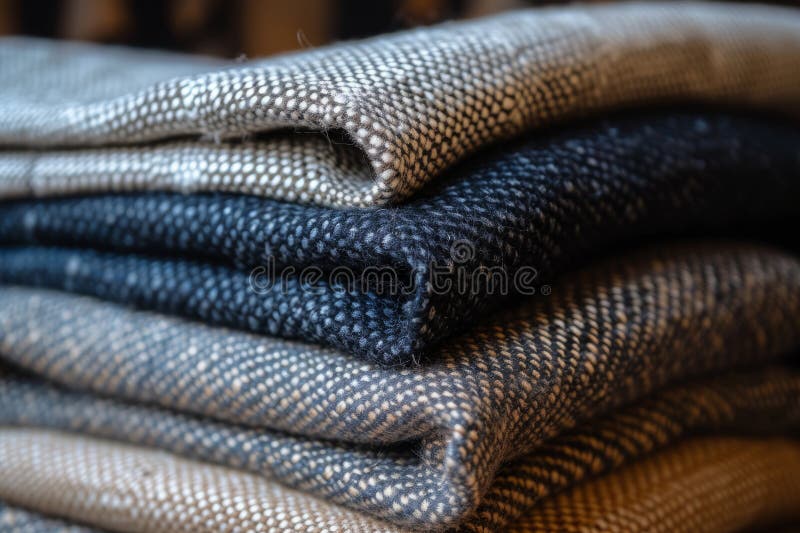 Stack of Colorful Luxurious Textiles. Soft Natural Fabric of Different ...