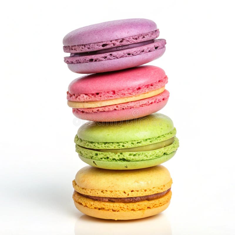 Stack of Colorful Macarons Isolated on Transparent Background Stock ...