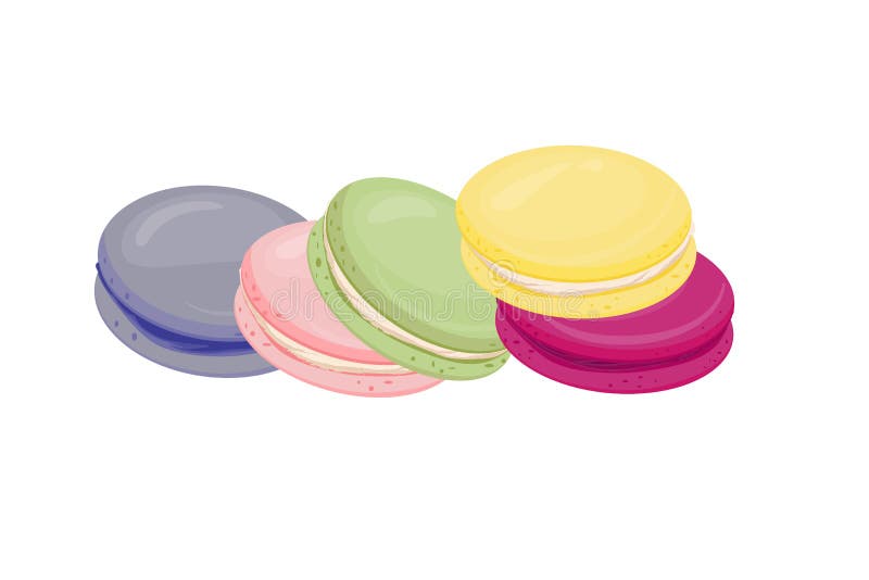 Stack of Colorful Macaroons, Macaroon Cakes with Macaroons Stock Vector ...