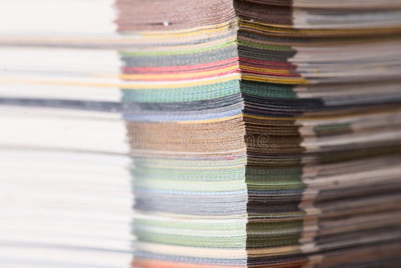 Stack of Colorful Magazines or Documents - Paper Stock Photo - Image of ...