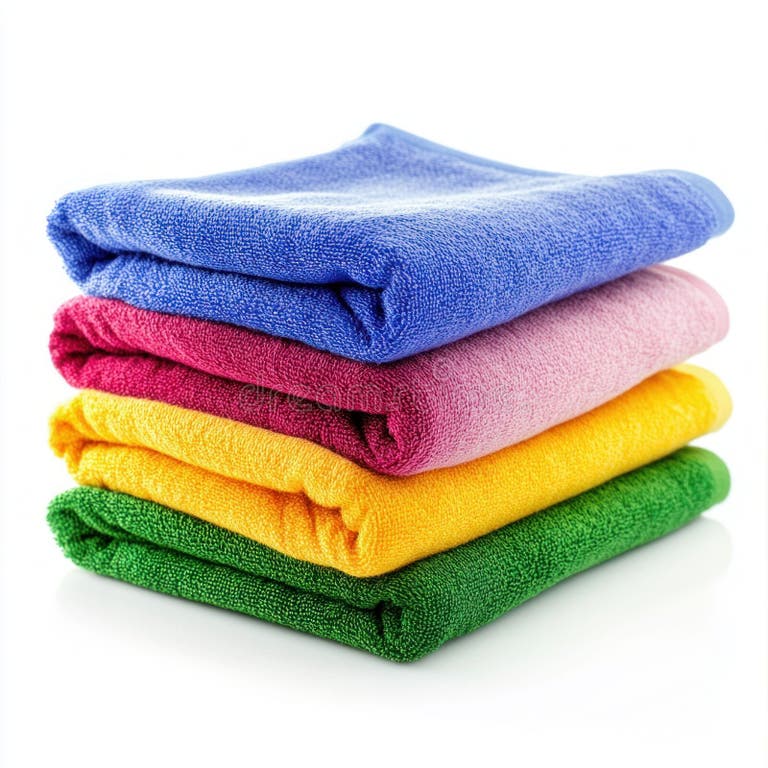 Stack of Colorful Microfiber Cleaning Cloths Stock Illustration ...