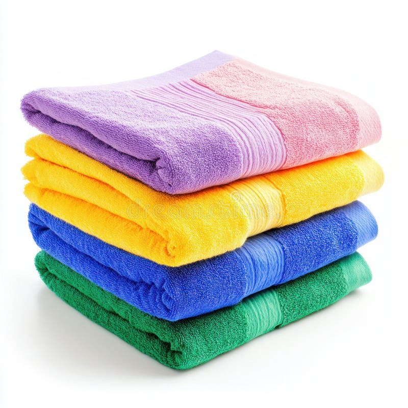 Stack of Colorful Microfiber Cleaning Cloths Stock Illustration ...