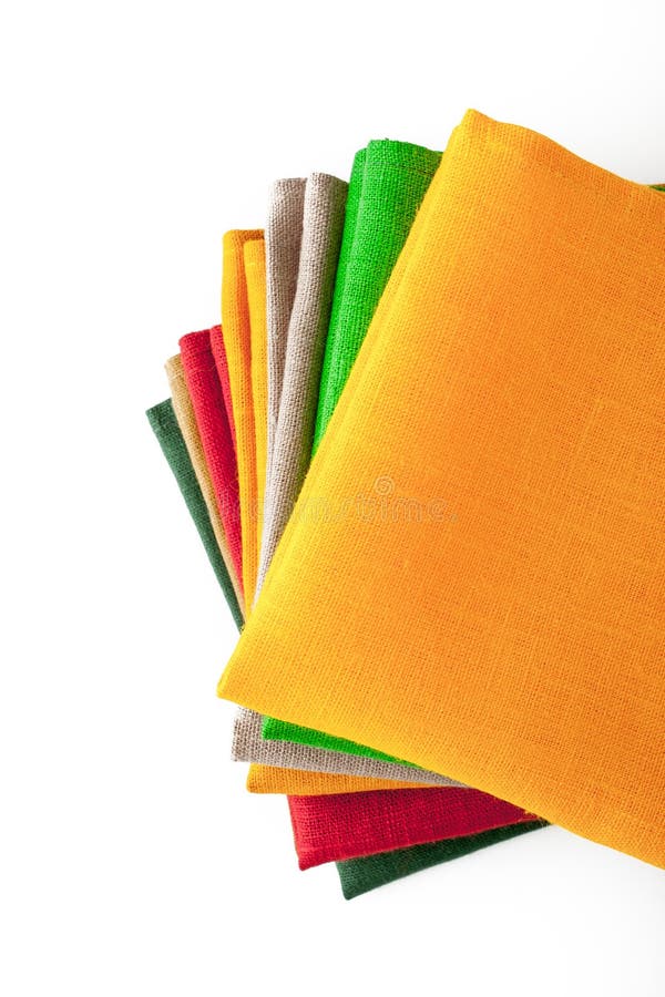 Stack of Colorful Napkins on the White Background Top View Stock Image ...