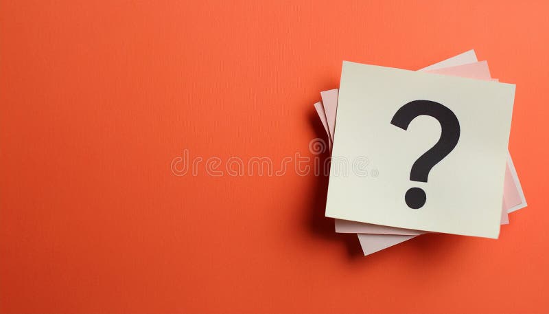 Paper Notes with Question Marks on Coral Background, Flat Lay. Space ...