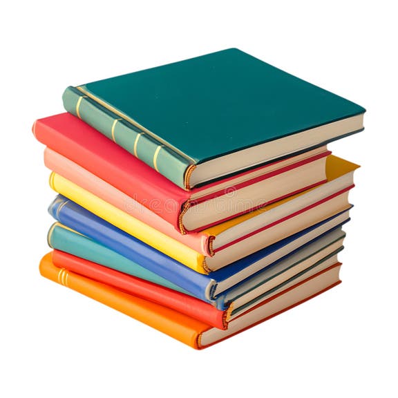 Stack of Colorful Notebooks Journals on Transparent Background Stock ...