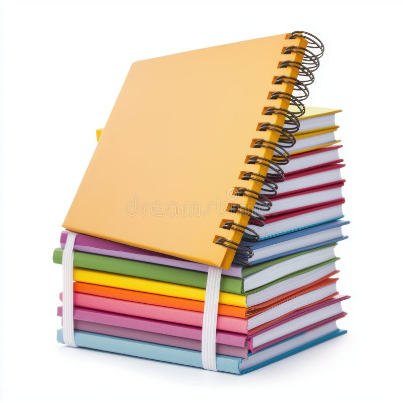 A Stack of Colorful Notebooks with Spiral Bindings, School or Office ...