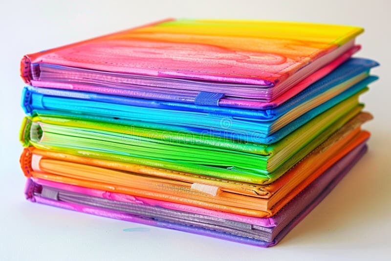 Stack of Colorful Notebooks Stock Illustration - Illustration of colors ...