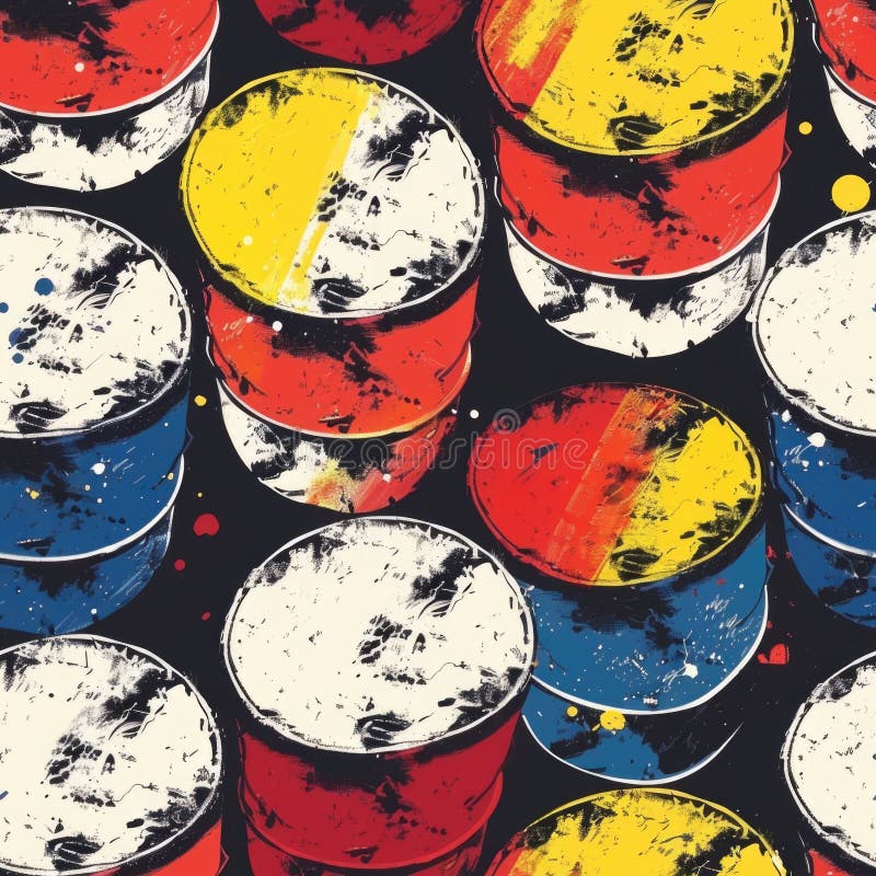 Stack of Colorful Paint Buckets, Perfect for Construction or Renovation ...