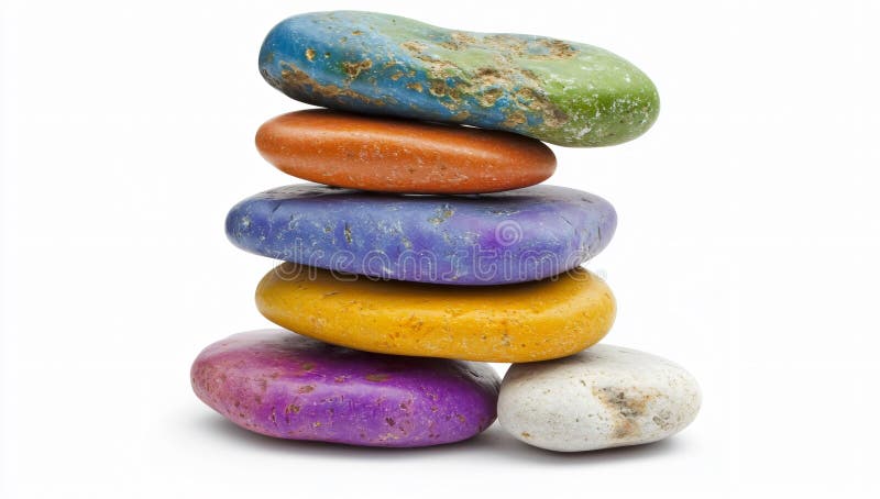 Stack of Colorful Painted Stones, Zen Rocks, High Quality Image Stock ...