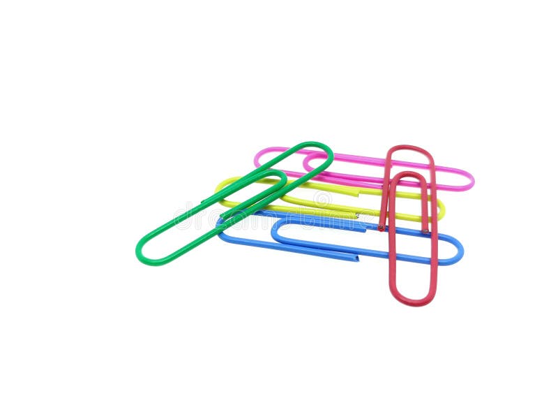 Stack of Colorful Paper Clips on White Background. Decorative Paper ...