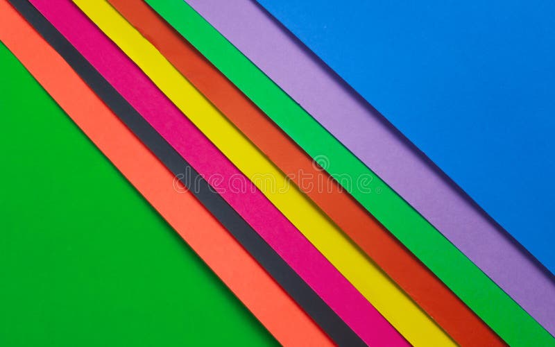 Stack of Colorful Paper Makes Colorful Diagonal Lines Stock Photo ...