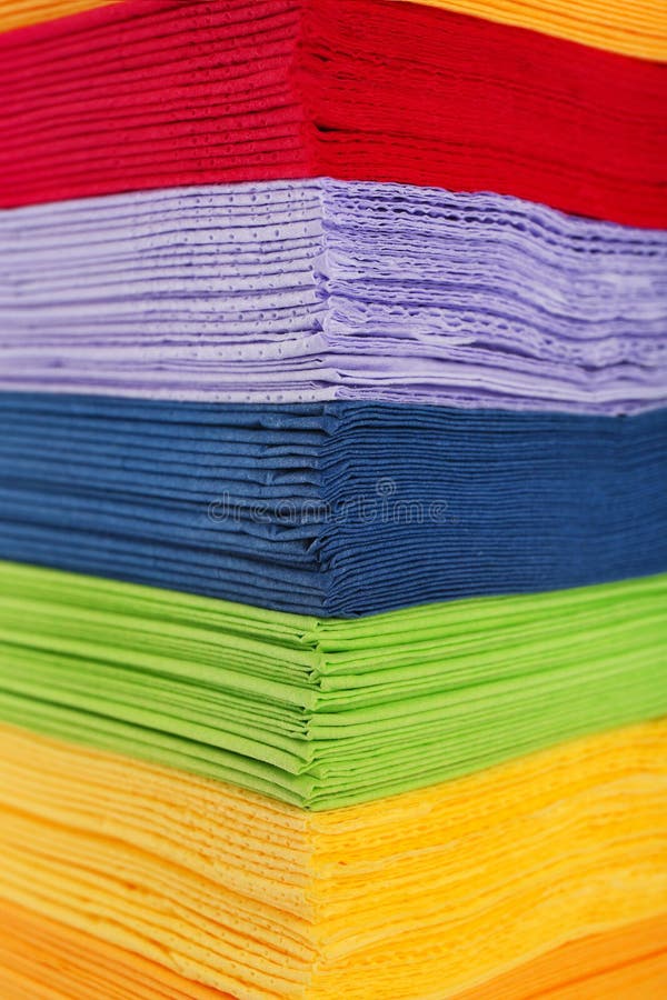 Stack of Colorful Paper Napkins As Background Stock Photo - Image of ...