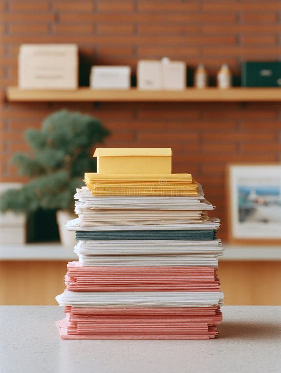 Stack of Colorful Paper, Representing Paperwork, Bureaucracy, or ...