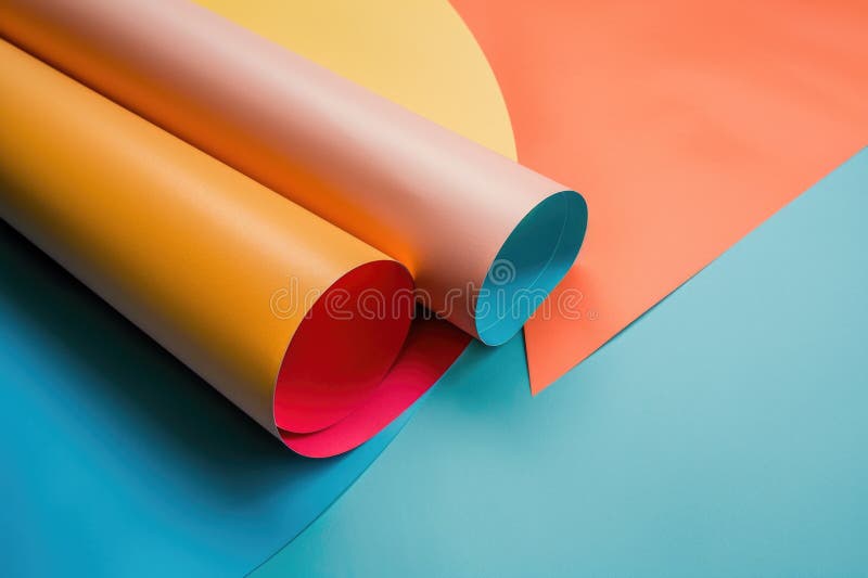 Stack of Colorful Paper Rolls Stock Photo - Image of imagination ...