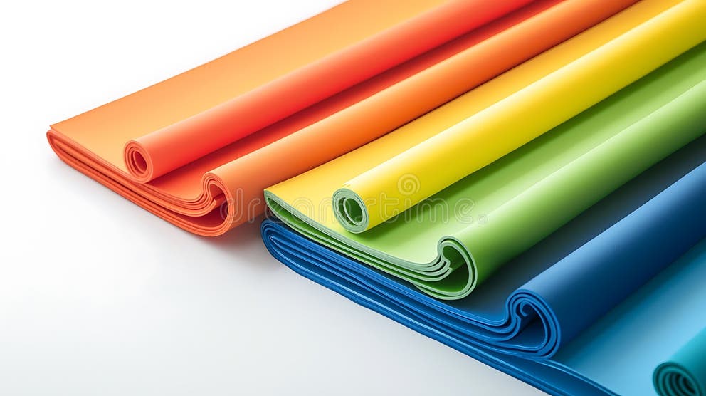 A Stack of Colorful Paper Rolls, Each with a Different Color Stock ...