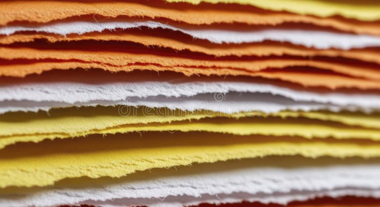 Stack of Colorful Paper Sheets Close-up Stock Illustration ...