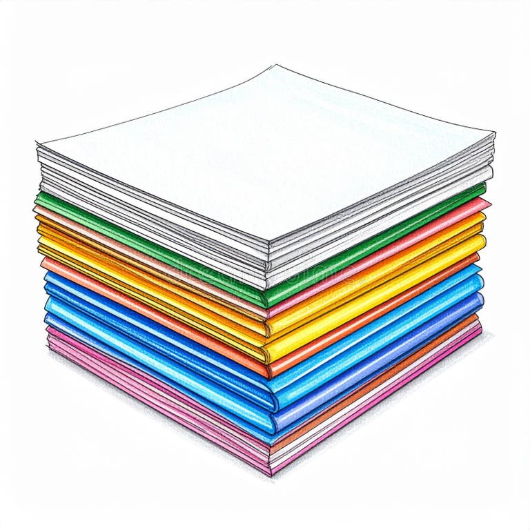 Stack of Colorful Paper Sheets Illustration Stock Illustration ...