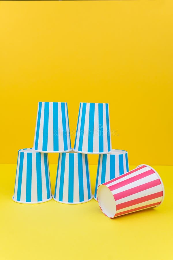 Stack of Colorful Party Paper Cups Stock Image - Image of skill ...