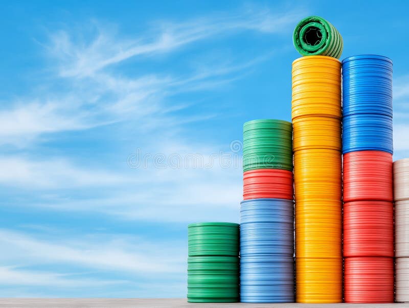 Stack of Colorful Plastic Bottle Caps Arranged in Tower Formation on ...