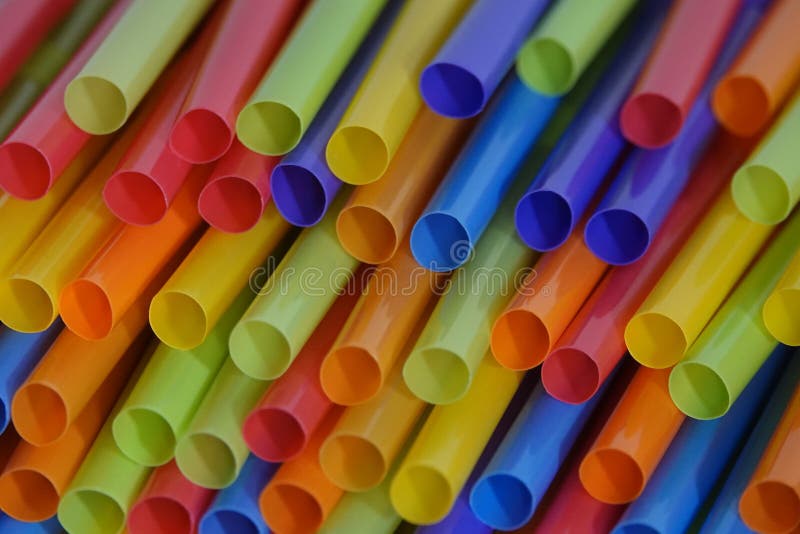 Stack of Colorful Plastic Drinking Straws Stock Image - Image of stack ...