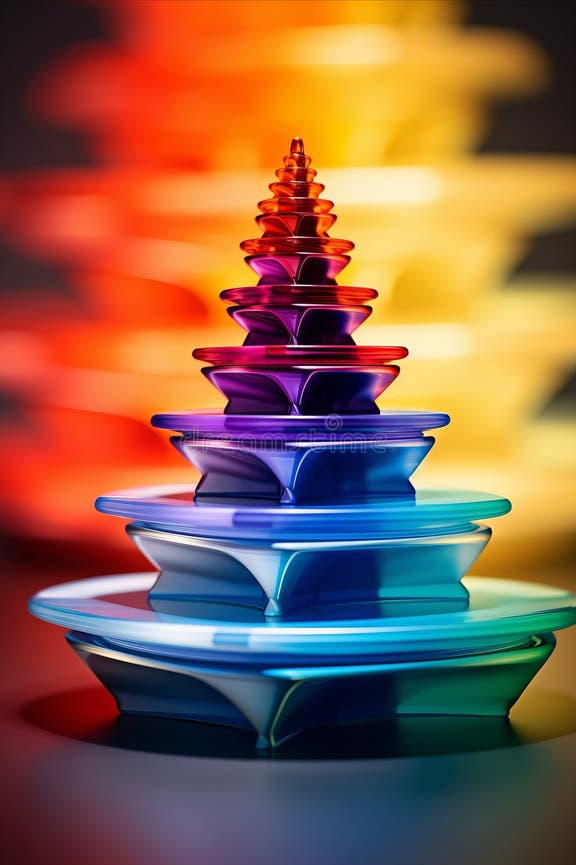A Stack of Colorful Plates Stacked on Top of Each Other Stock ...