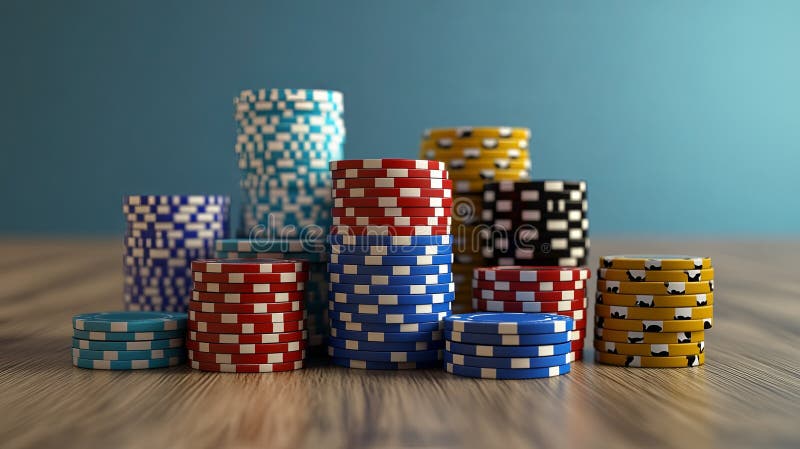 A Stack of Colorful Playing Cards and Poker Chips, Arranged on a Stock ...