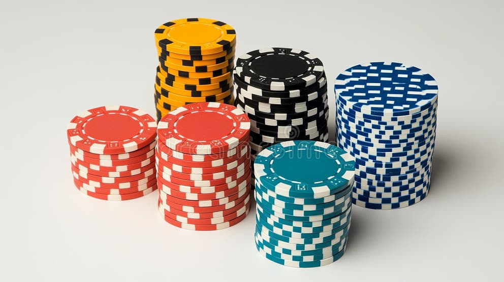 A Stack of Colorful Playing Cards and Poker Chips, Arranged on a Stock ...