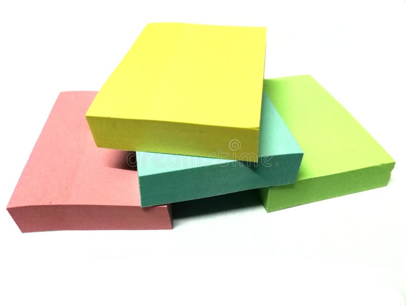 Stack of Colorful Post-it Note Isolated on White Background Stock Image ...
