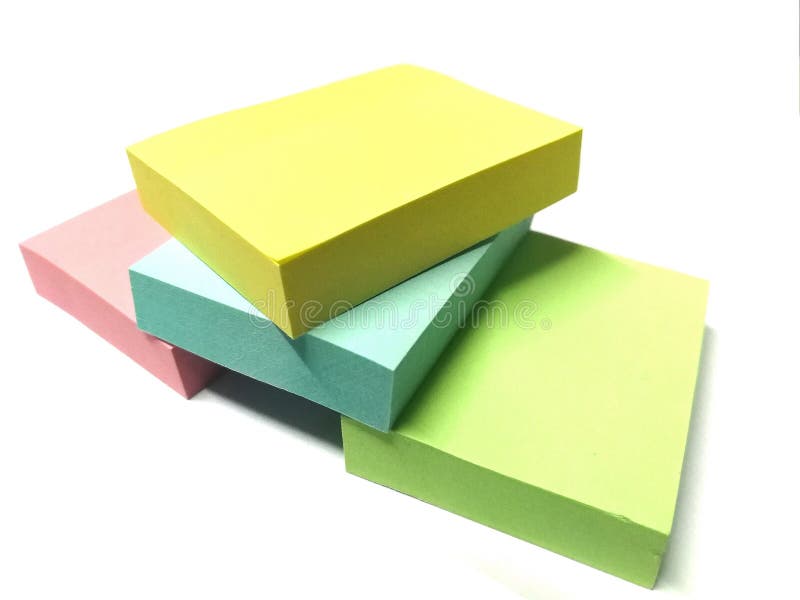 Stack of Colorful Post-it Note Isolated on White Background Stock Image ...
