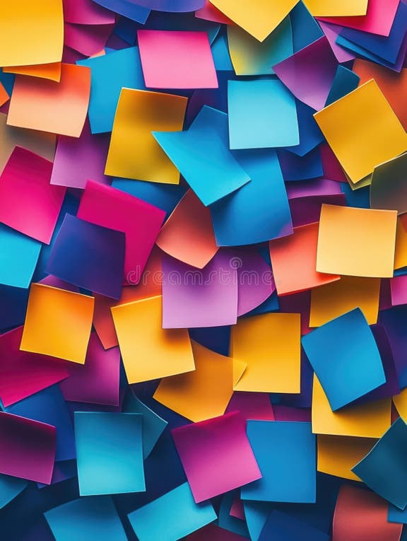 A Stack of Colorful Post-it Notes Piled High, Ready for Organization ...