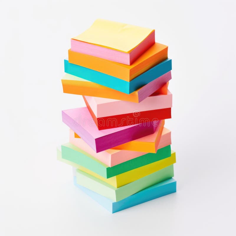 A Stack of Colorful Post it Notes Sitting on Top of Each Other Stock ...