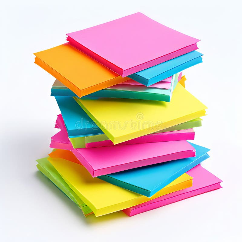 A Stack of Colorful Post it Notes in Various Sizes on Stock ...
